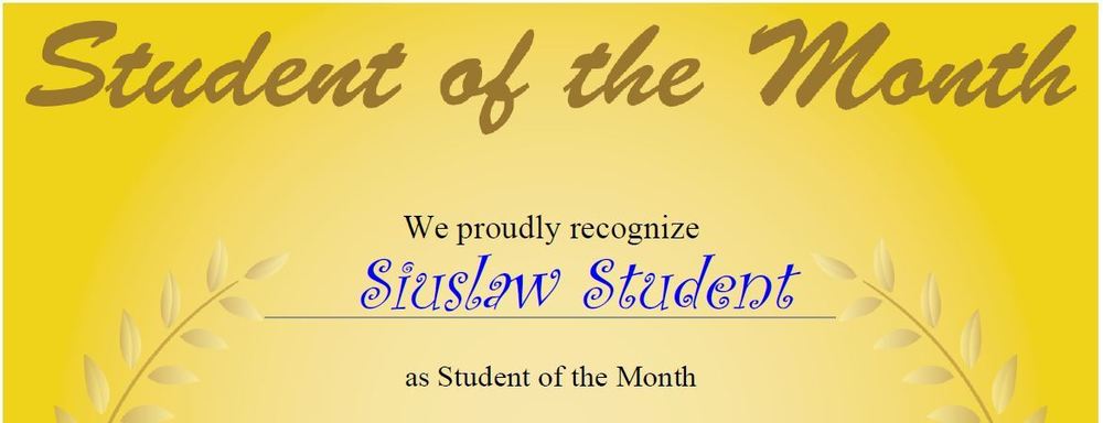 Students of the Month! | Siuslaw High School